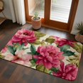 3.94'x5.25' Area Rug for Bedroom, Pink Flowers Non Slip Soft Small ...