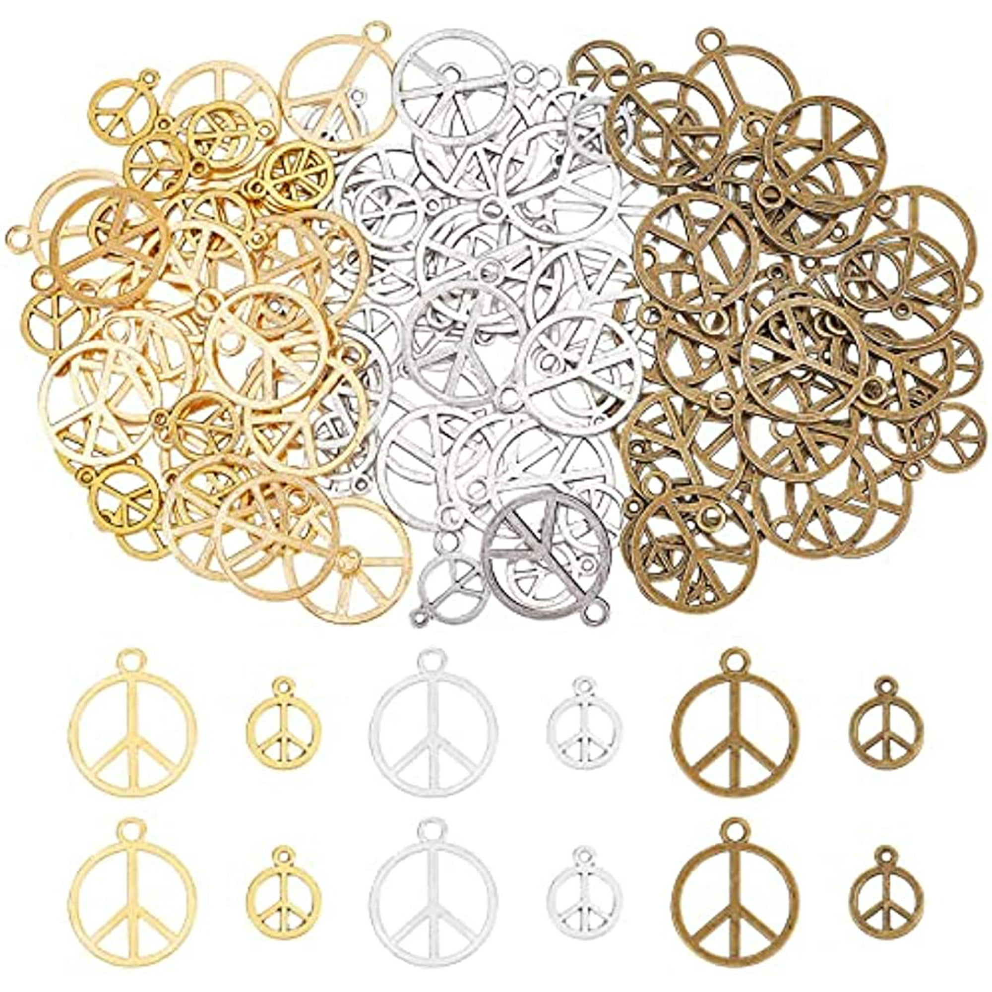Click here for Nobrand 120pcs 3 Colors Peace Sign Symbol Charms P... prices