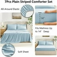 Full Size Comforter Sets Light Blue, 7 Pieces Bed in a Bag, Blue ...