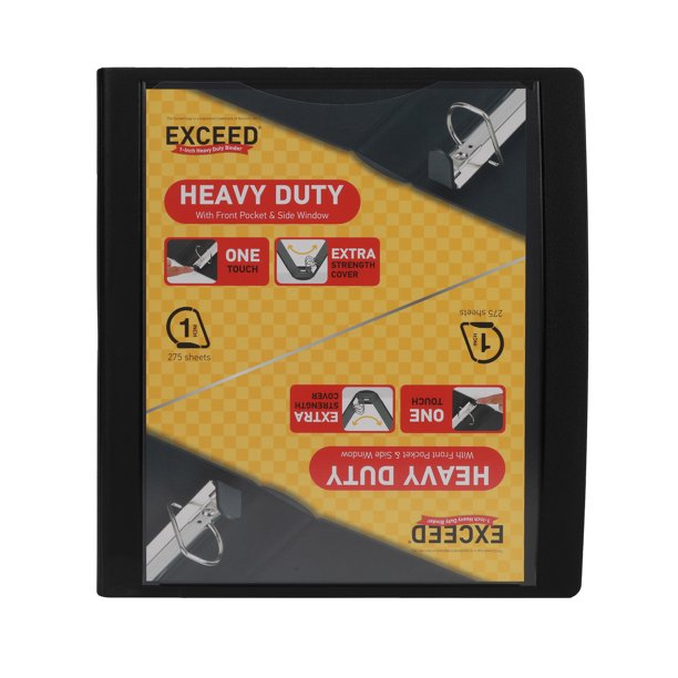 Exceed 3-Ring Heavy Duty Binder, 1 Inch, Black, Slant D-Ring - Walmart.com
