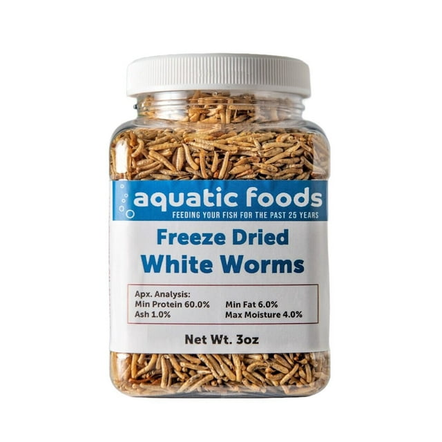 White Worms--Freeze Dried Floating White Worms for All Tropical Fish ...