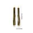 1 Pack Flameless Led Candle Birch Bark Look Battery Operated Pillar ...