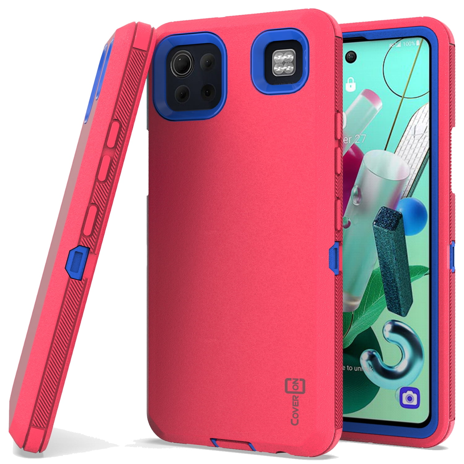 CoverON For LG K92 5G Case, Heavy Duty Full Body Phone Cover - Hot Pink ...