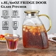 1.8L Glass Pitcher with Stainless Steel Gold Lid - Ideal Fridge Door ...