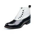 Men Stacy Adams Boot Madison Black White Biscuit Toe Zipper 00026-111 ...