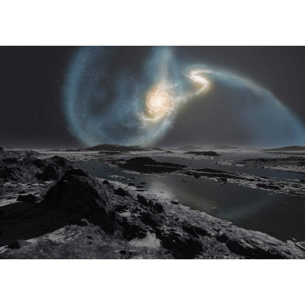 The Collision Of The Milky Way And Andromeda Galaxies Seen From The
