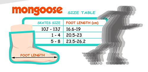 Mongoose Roller Skates for Girls Adjustable with Light Up Wheels ...