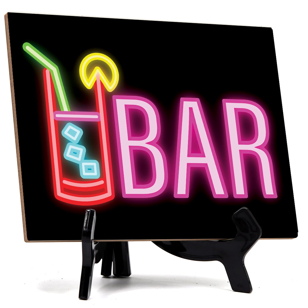 Signs ByLITA Bar Table Sign with Acrylic Stand (6x8“) - Walmart.com