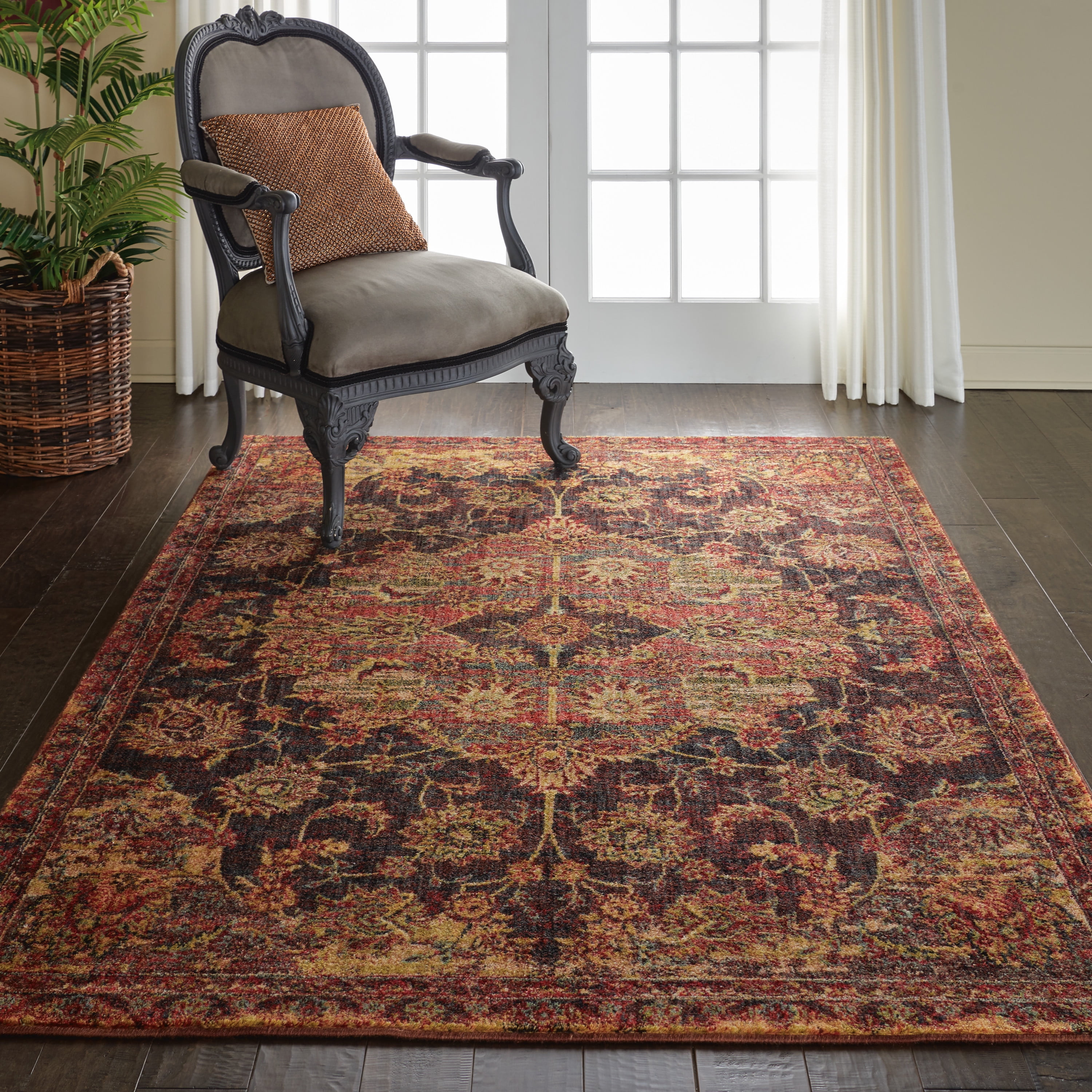 Nourison Vintage Tradition Persian Center Medallion Ember Red Area Rug ... Nourison Vintage Tradition Persian Center Medallion Ember Red Area Rug ...