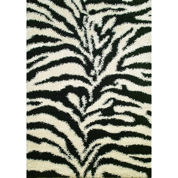 Concord Global Trading Shaggy Collection Zebra Area Rug - Walmart.com