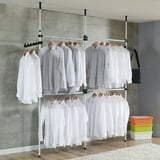 Telescopic Garment Rack, Premium Heavy Duty Movable Coat Hanger Clothes ...