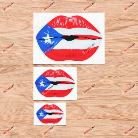 Puerto Rican Flag Lips PR Vinyl Decal Sticker Puerto Rico - 3 Pack ...