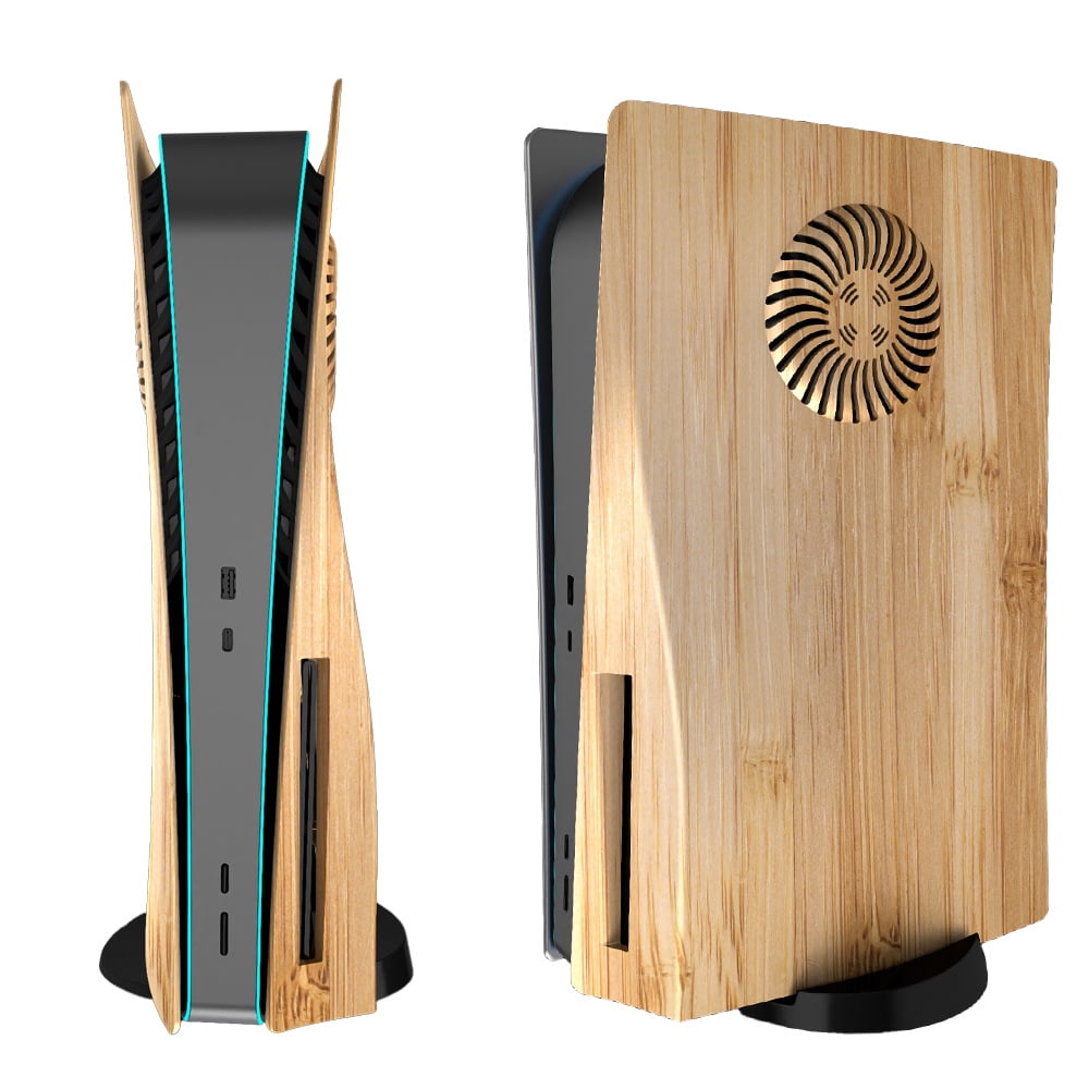 Farship PS5 Protective Cover Wood Grain Cover Plates with Cooling Vent ...