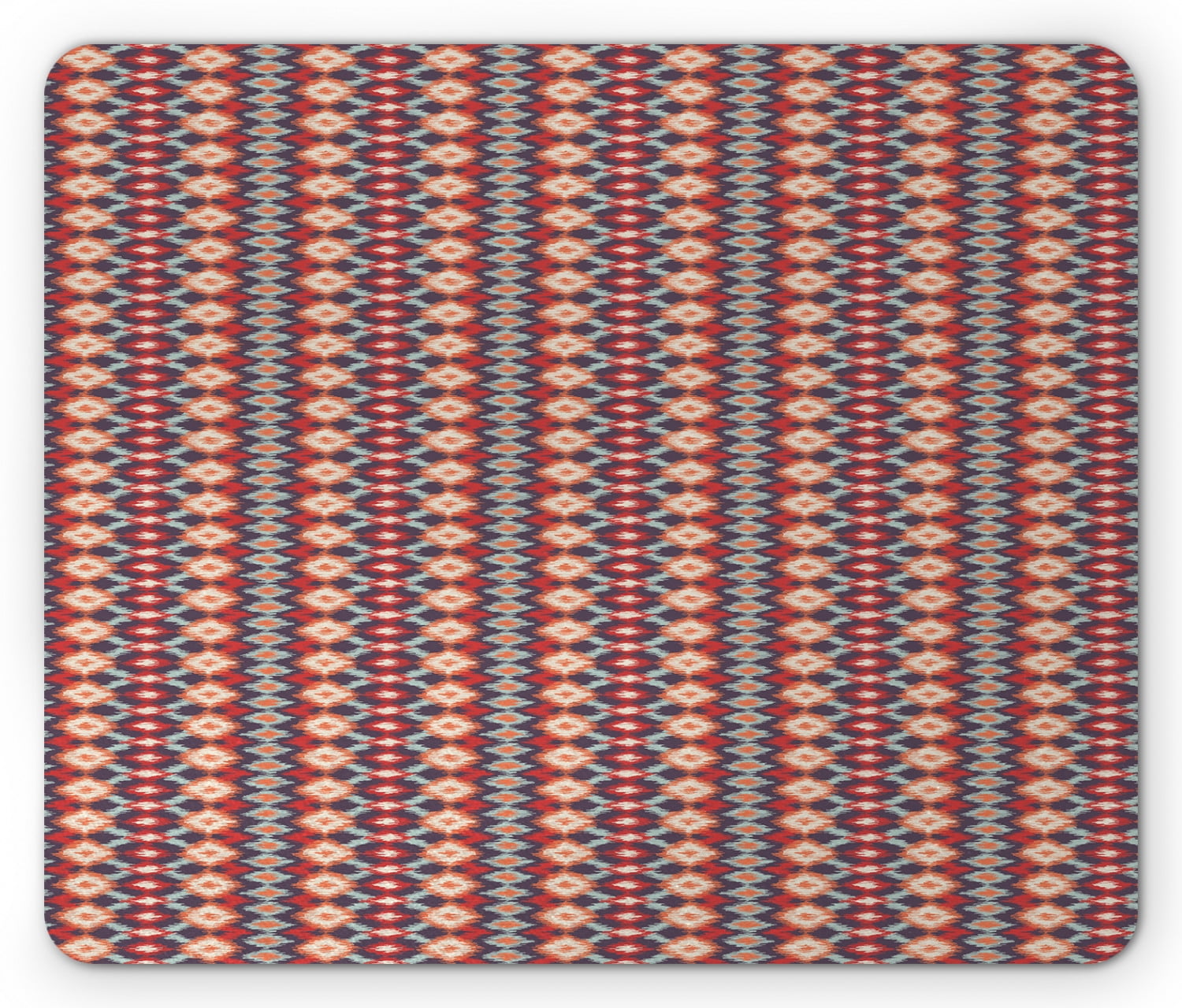 Ikat Mouse Pad, Indigenous Civilizations Ornamental Abstract Rhombus ...