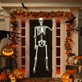 Gymax Full Body Halloween Skeleton 5.4ft Life Size w/ Hanging Rope ...