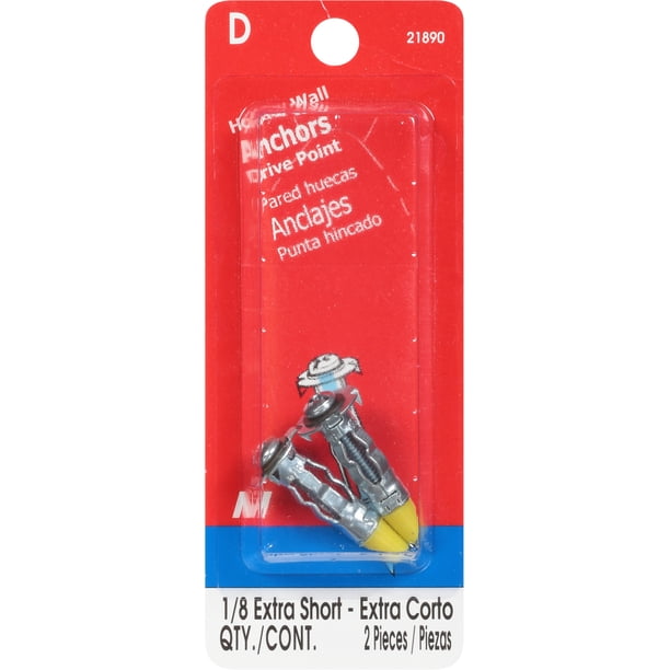 1/8"-32 Zinc Pan Head Extra Short Hollow Wall Drive Anchors (10 pcs ...