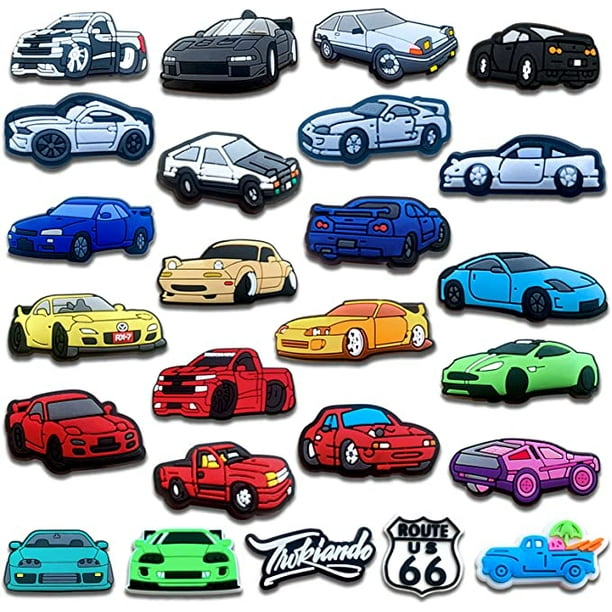 25Pcs Race Car Shoe Decoration Charms for Croc Sandals Clog Decoration ...