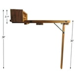 SeaTeak Cockpit Table with Folding Leaves and Four Drink Holder ...