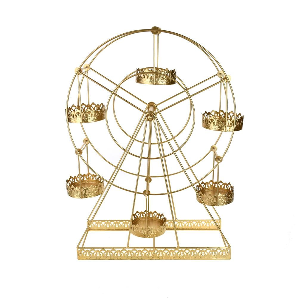 Large Metal Wire Carnival Ferris Wheel Cupcake Stand, Gold, 22-Inch ...