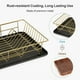 Dish Drying Rack, iSPECLE Dish Drainer with Tray Utensil Cup, for Small Household Kitchen, Black ...