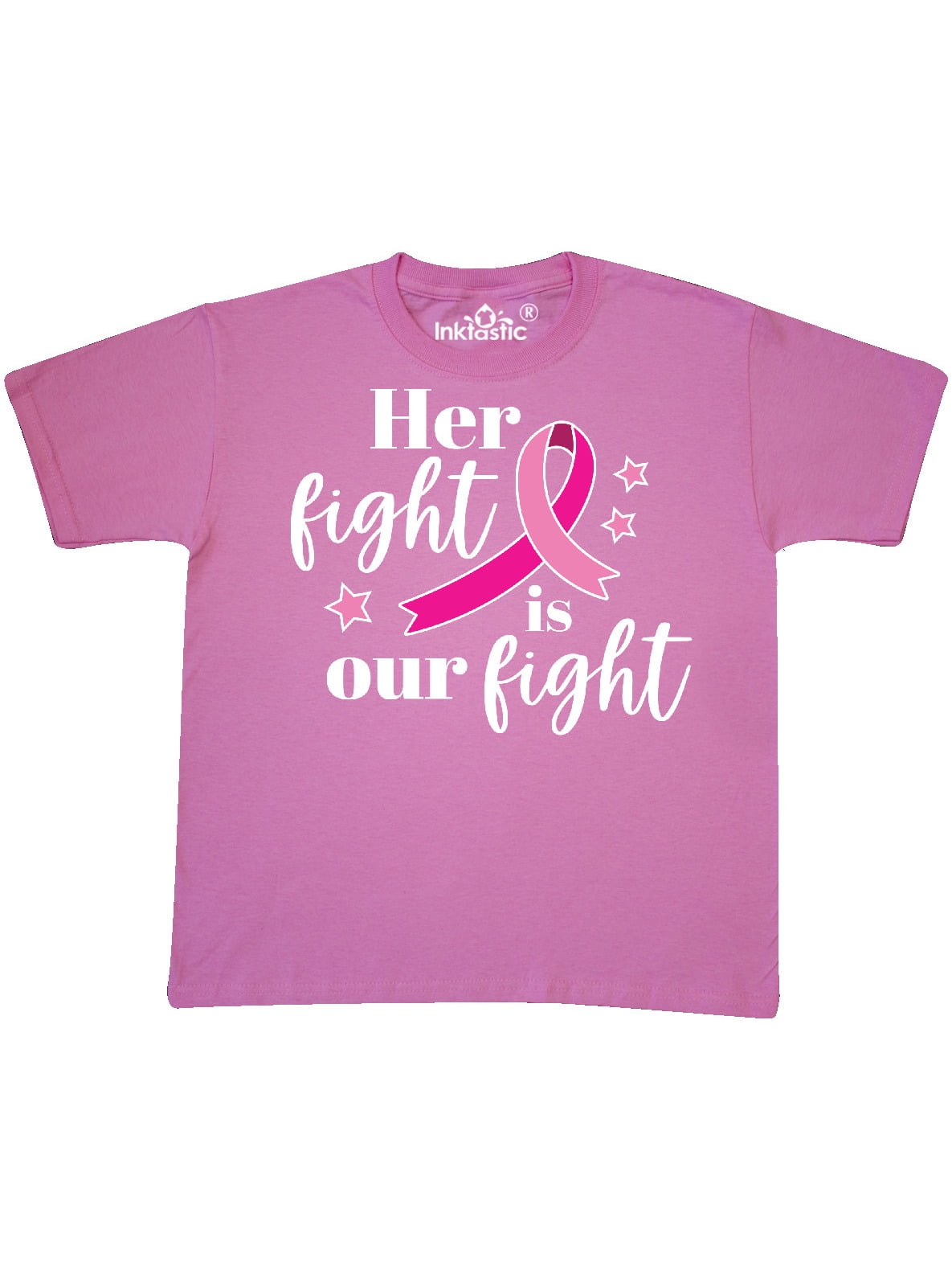 Inktastic Breast Cancer Awareness Her Fight is our fight Youth T-Shirt ...