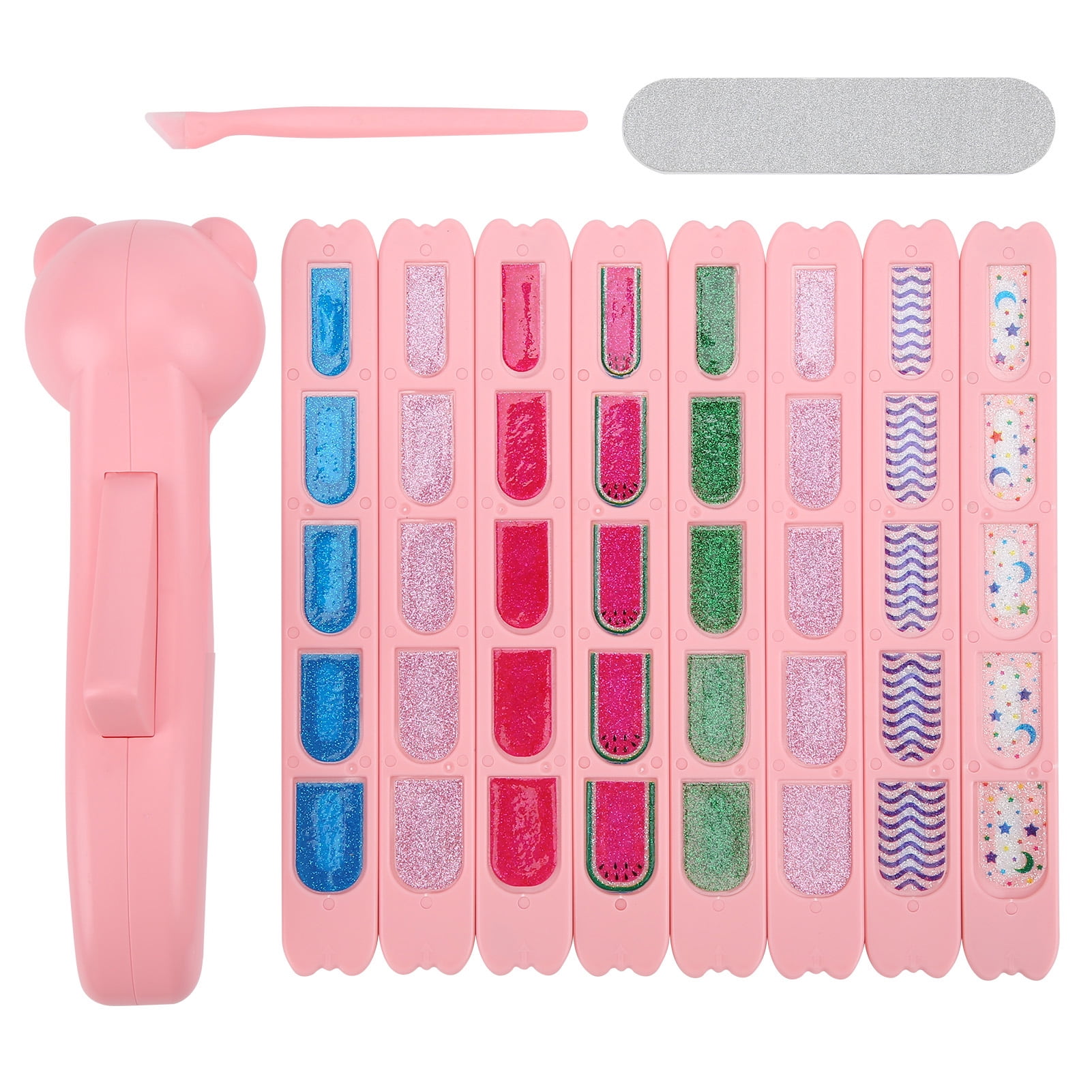 Children Beauty Nails, Non- Fake Nails Kits Colorful Easy Peeled Off ...
