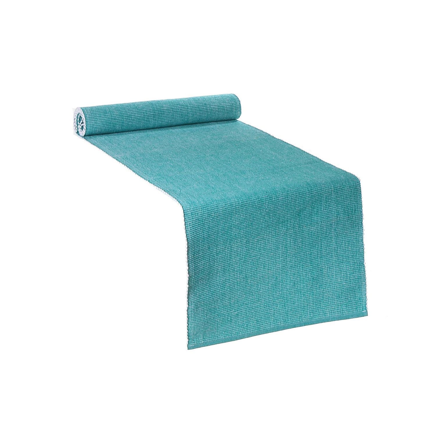 Click here for Ih Casadécor Chambray Ribbed Table Runner (Teal) -... prices