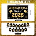 50Pcs Class of 2026 Graduation Decorations Set, Black Gold Party Kit ...