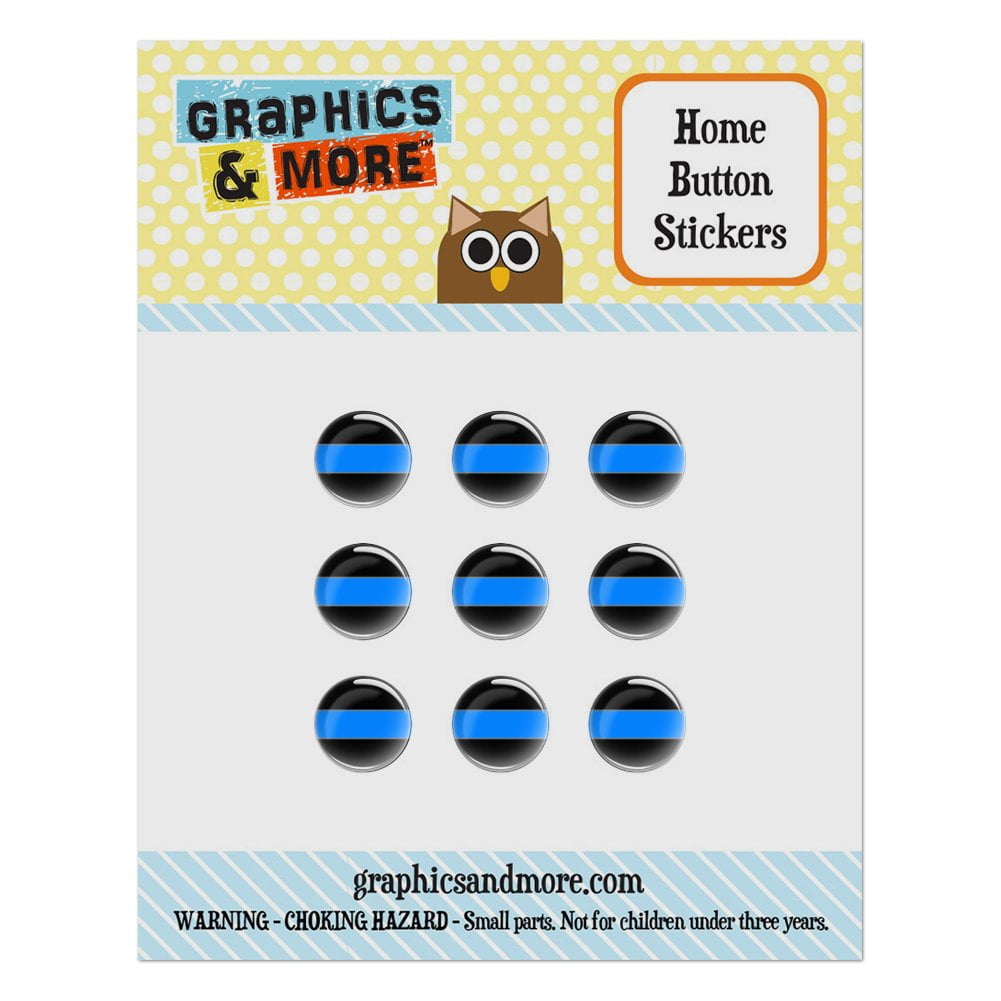 Thin Blue Line Home Button Stickers Set Fit Apple iPhone iPad iPod ...
