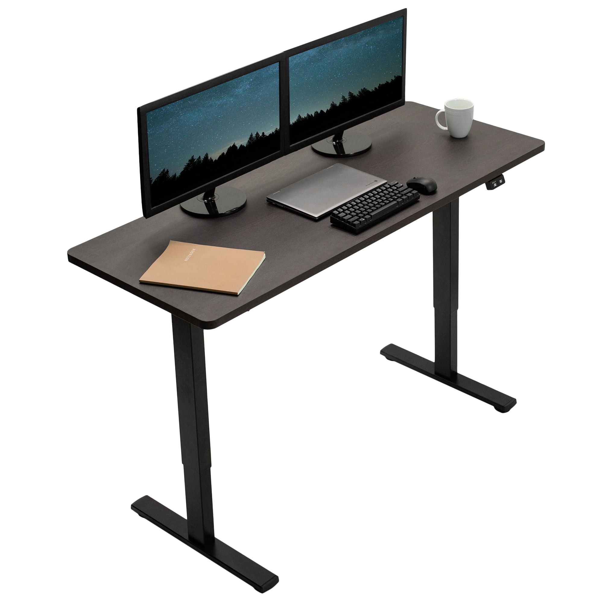 VIVO Electric 60” x 24” Stand Up Desk | Espresso Table Top, Black Frame ...