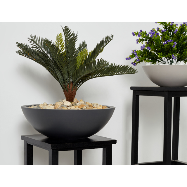 Large Nordic Minimalist Fiberstone Lightweight Round Low Bowl Planter ...