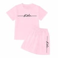 Glisme Toddler Girls Outfit Set Letter Print Short Sleeve Crew Neck ...
