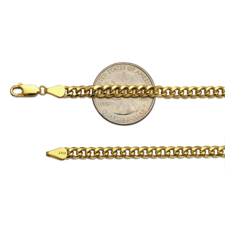 10k Yellow Gold 4.5mm Hollow Miami Cuban Bracelet (7 10k Yellow Gold 4.5mm Hollow Miami Cuban Bracelet (7