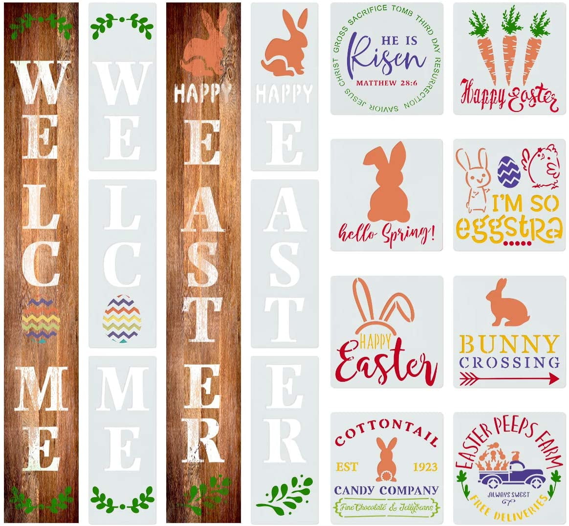 Wood Sign Stencil Happy Easter Stencil Farmhouse Stencil for Spring ...