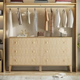 Dresser for Bedroom, 55-Inch Chest of Drawers, Wood 6 Drawers Double ...