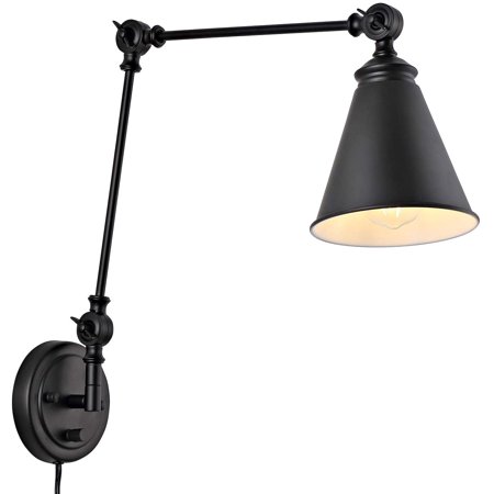 Vintage Adjustable Swing Arm Wall Lamp Foldable Gold Wall Light Plug-in ...