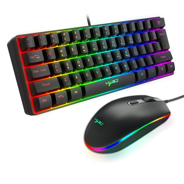 SHENMO 61-key gaming membrane keyboard Mini RGB lighting keyboard ...