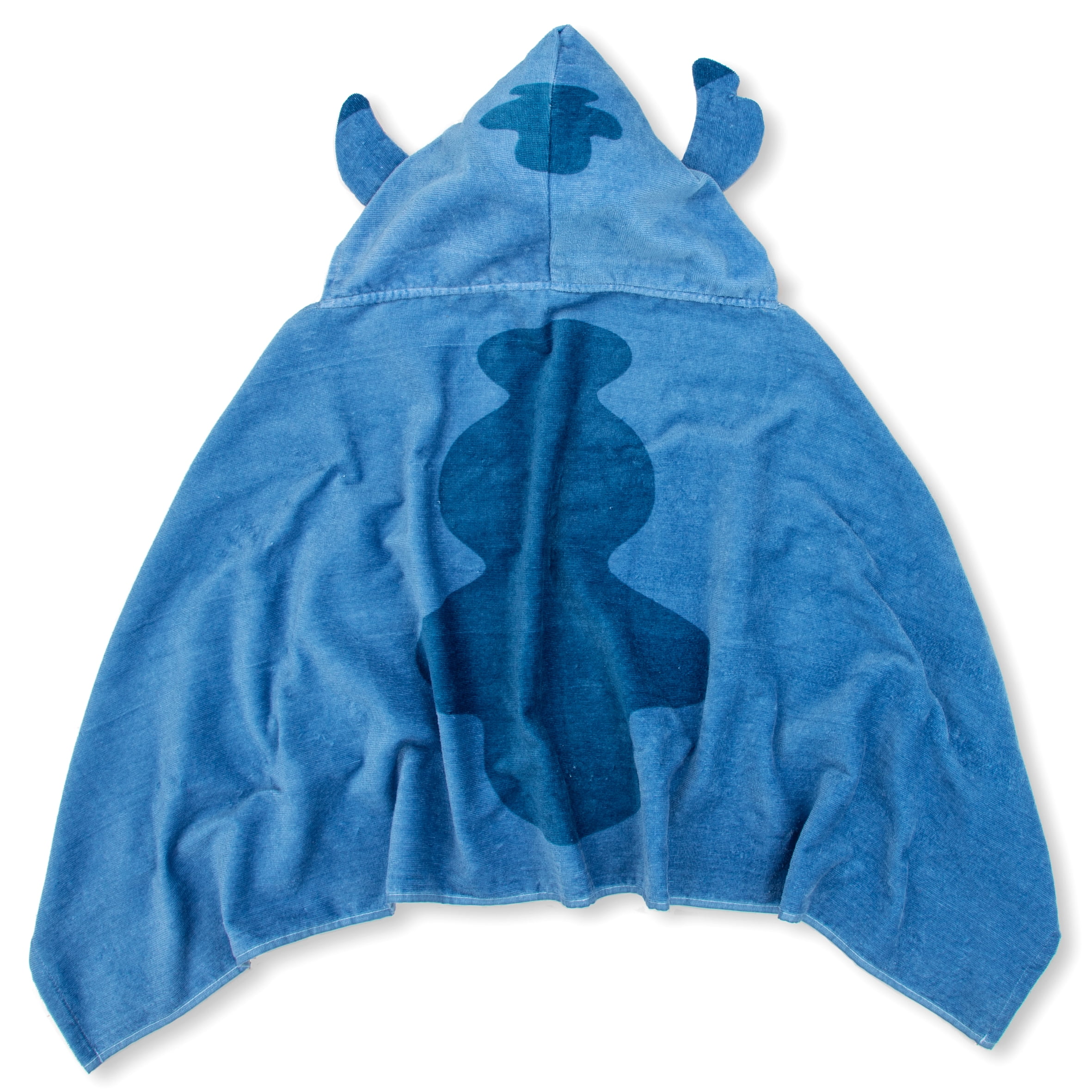 Stitch Kids Hooded Towel and Character Loofah Set, Cotton, Blue, Disney