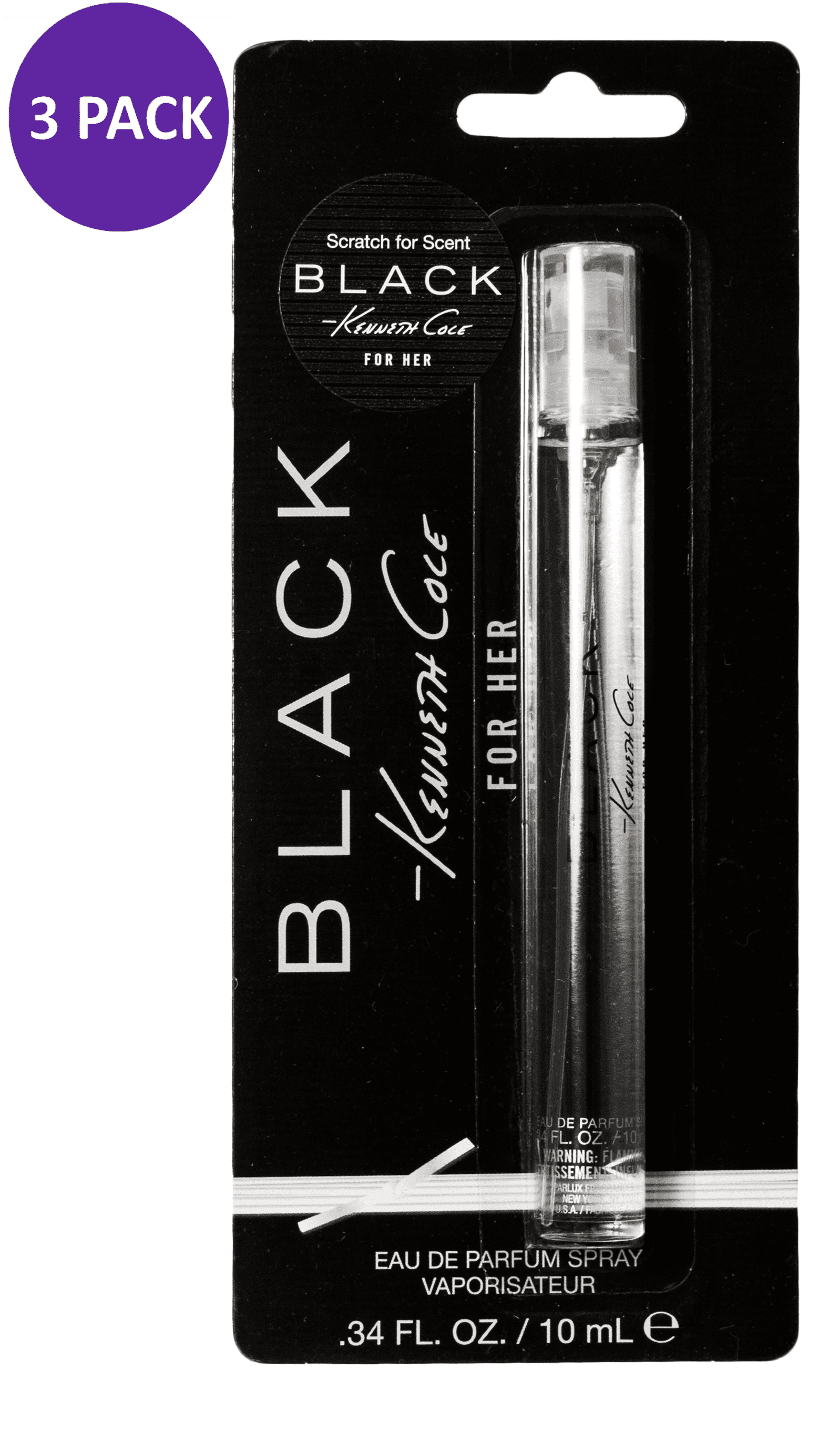 Kenneth Cole Black Eau De Parfum Pencil Spray Mini for Women, 0.34 Oz ...