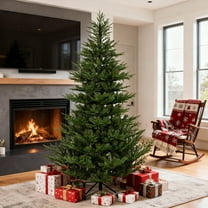 Bringstar 7.5FT Unlit Green Artificial Christmas Tree with 3728 Mixed ...