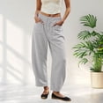 ANINEO Women Casual Pants Elastic Waist Comfortable Wide Leg Trousers ...
