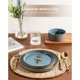 12-piece Stoneware Dinnerware Set For 4 - Ribbed Ceramic Plates And ...