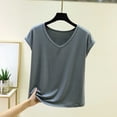 AherBiu Pajama Tops for Women Short Sleeve Tees V Neck Comfy Fitted ...