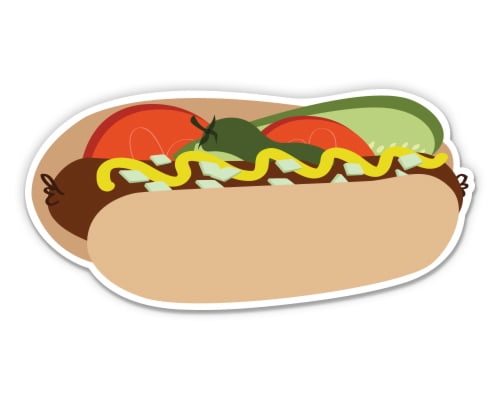 Hot Dog - 5" Vinyl Sticker - For Car Laptop I-Pad - Waterproof Decal ...