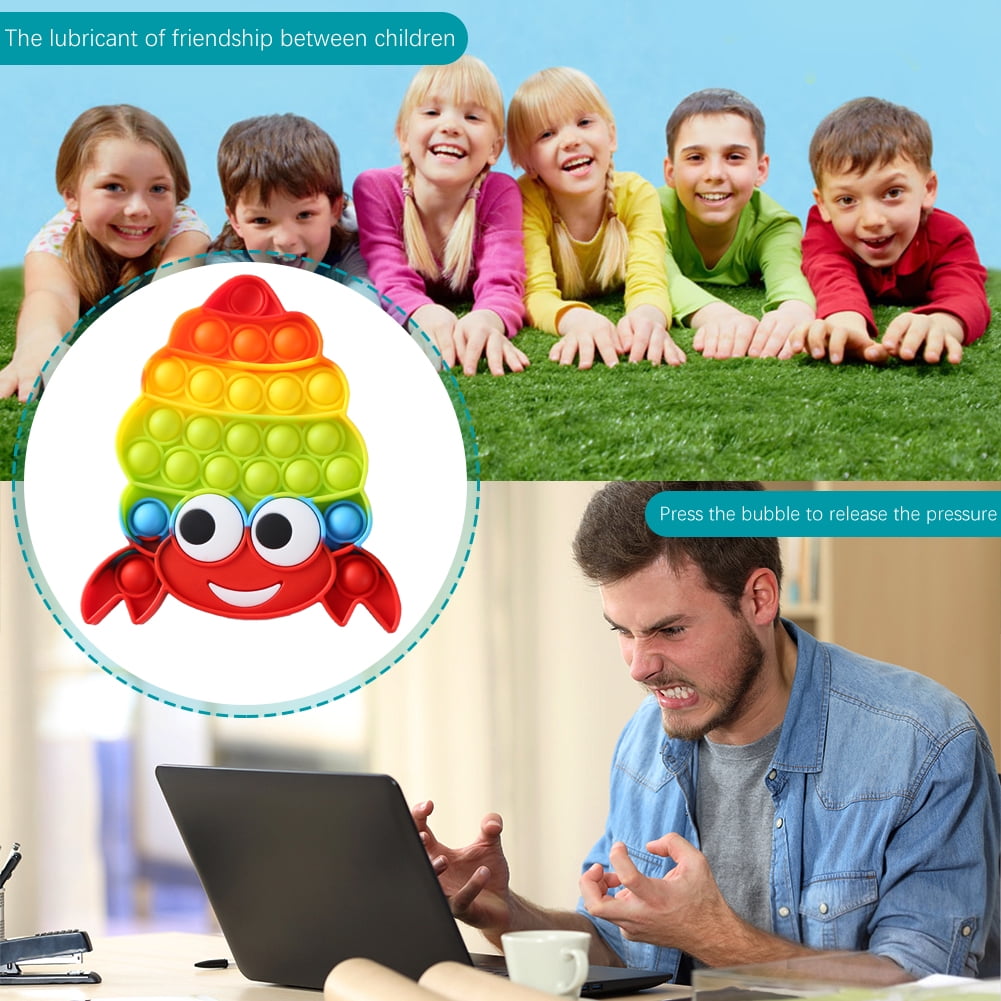 LoyGkgas New Crab Shaped Push Bubble Sensory Autism Decompression Child ...