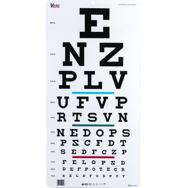 Bawsh Kashsurg Snellen Visual Acuity Eye Chart for 10 Feet Size 14 x 9 ...