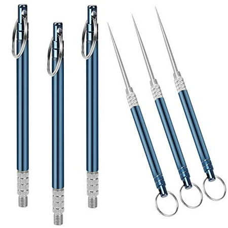 3 Pieces Portable Titanium Toothpicks,Metal Pocket Toothpick Stainless ...