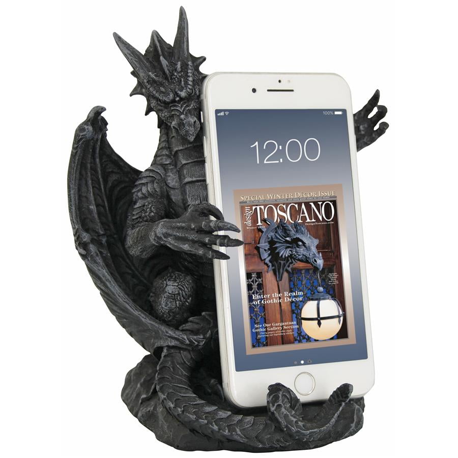 Design Toscano Versilius the Dragon Statue Medieval Cell Phone Holder ...