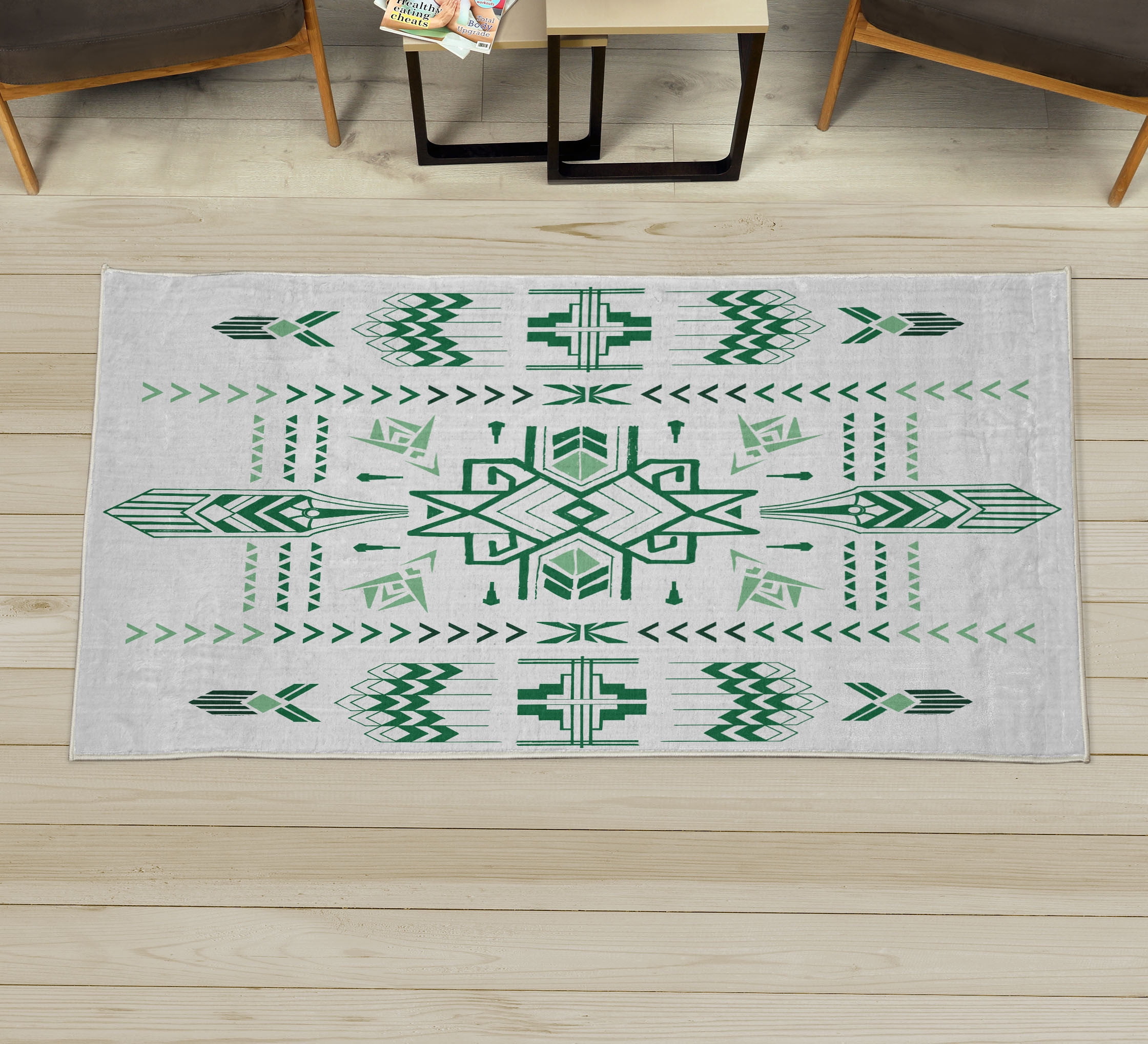 Geometric Decorative Rug, Tribal Hand Drawn Vintage Aztec Background in ...