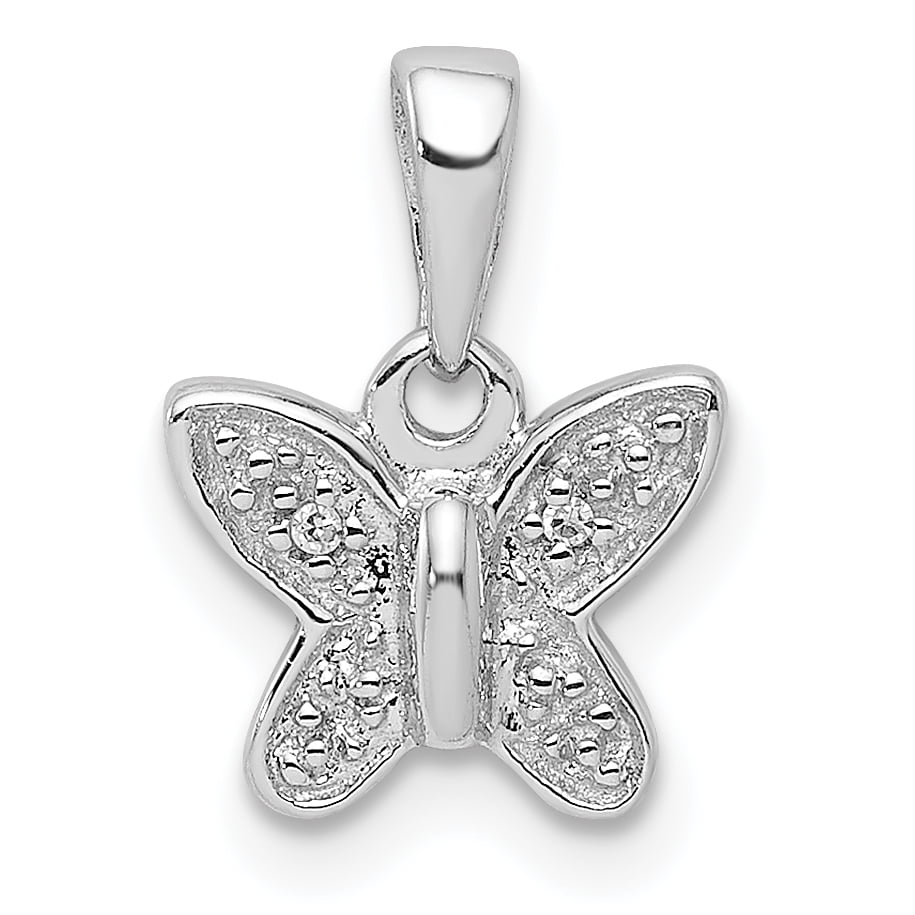 RoseCharm - Beautiful Sterling Silver Rhodium Plated Diamond Butterfly ...